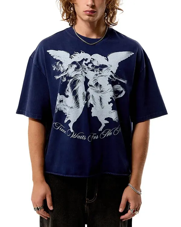 PACSUN Time Waits Cotton Crewneck Graphic T-shirt