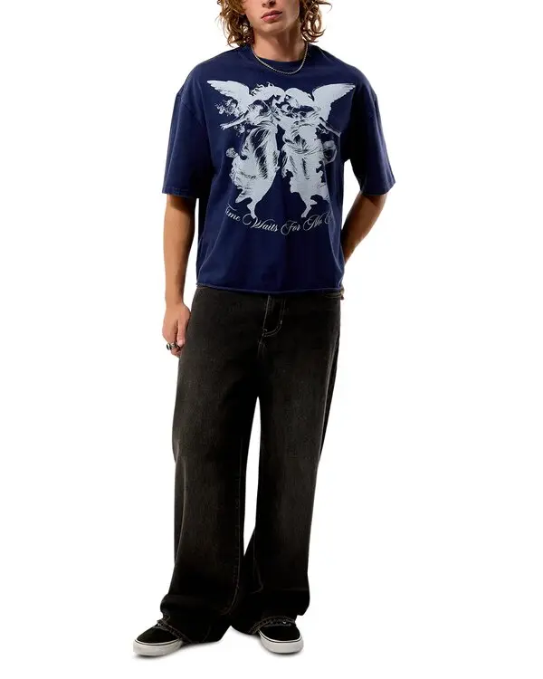 PACSUN Time Waits Cotton Crewneck Graphic T-shirt
