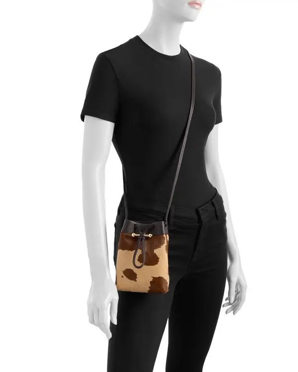 Strathberry Osette Midi Calf Hair Pouch Bucket Bag