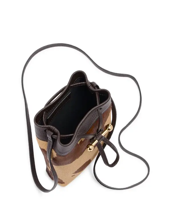 Strathberry Osette Midi Calf Hair Pouch Bucket Bag
