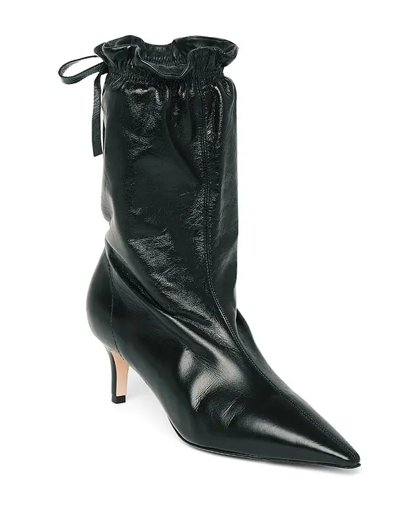 Cinq À Sept Alex Scrunched Leather Ankle Boots - Black