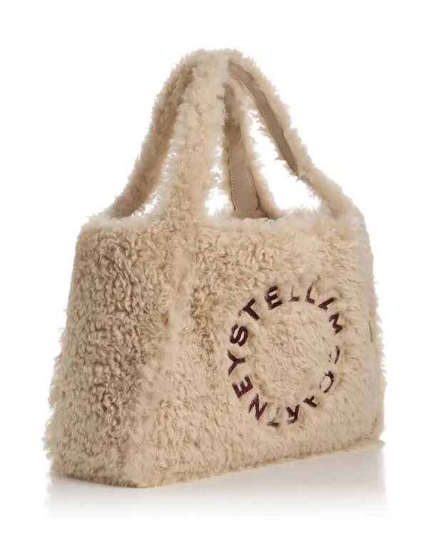 Stella McCartney Logo Faux Shearling Tote