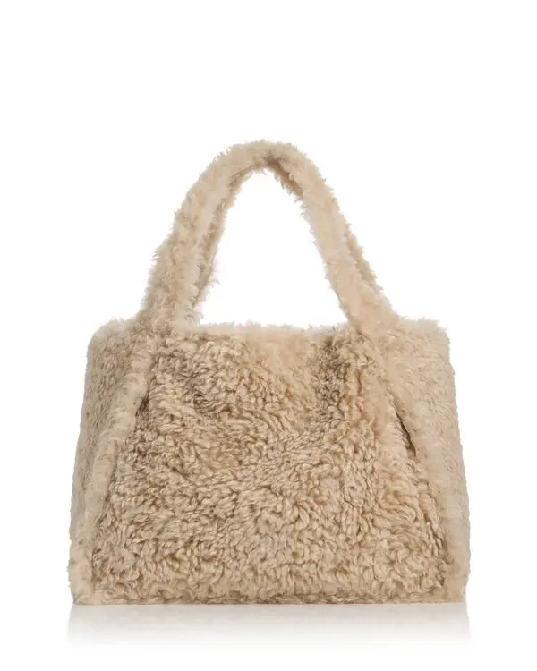 Stella McCartney Logo Faux Shearling Tote