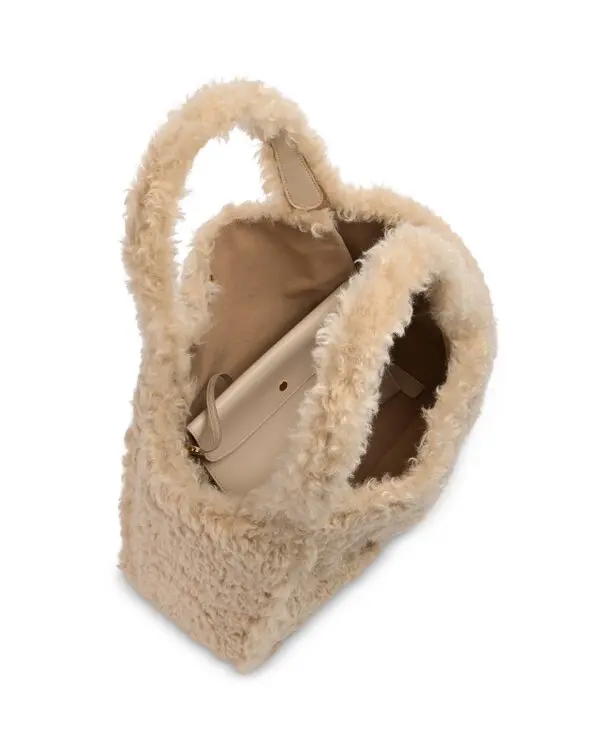 Stella McCartney Logo Faux Shearling Tote