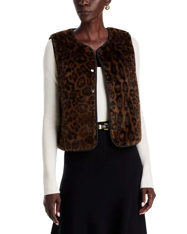 Echo Animal Hillside Faux Fur Vest - Deep Olive
