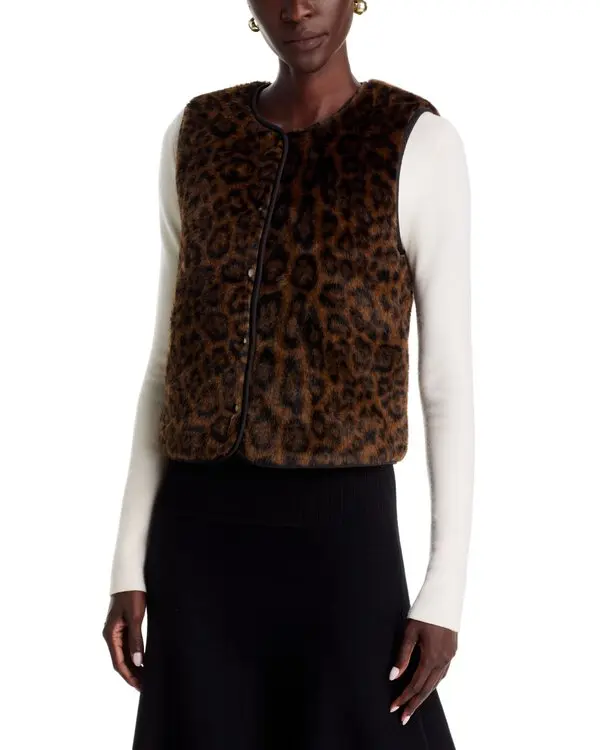 Echo Animal Hillside Faux Fur Vest - Deep Olive