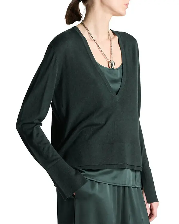 SAINT ART Jade Wool V Neck Sweater