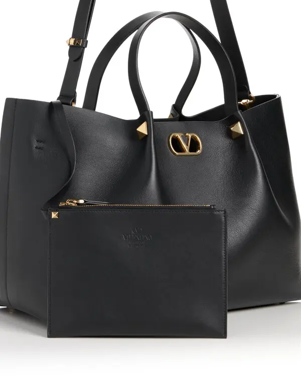 Valentino Garavani Vlogo Large Soft Leather Tote
