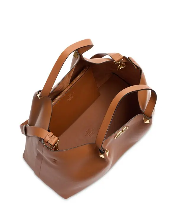 Valentino Garavani Vlogo Large Soft Leather Tote - Light Haze