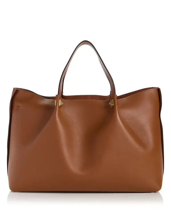 Valentino Garavani Vlogo Large Soft Leather Tote - Light Haze