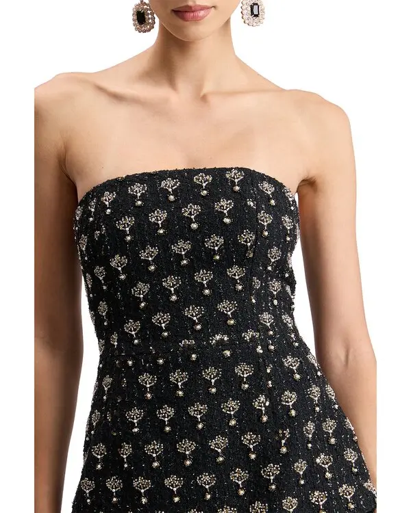 Avec Les Filles Asymmetric High Low Pleated Combo Dress