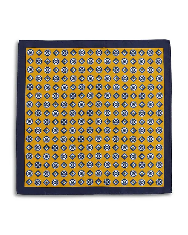 Bloomingdale'S Medallion Silk Pocket Square Exclusive - Gold