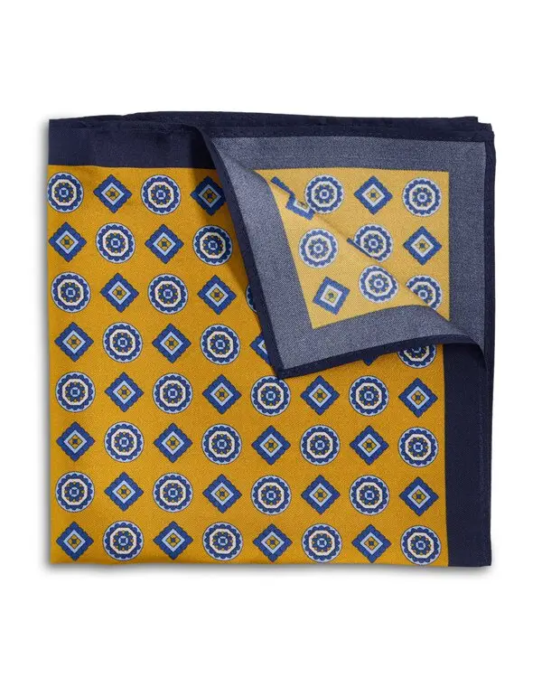 Bloomingdale'S Medallion Silk Pocket Square Exclusive - Gold