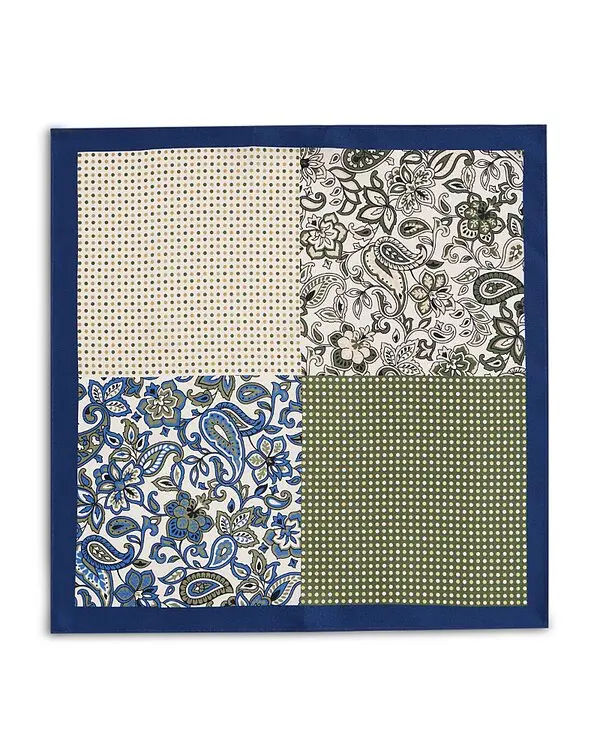 Bloomingdale'S Paisley Quadrant Silk Pocket Square Exclusive - Green