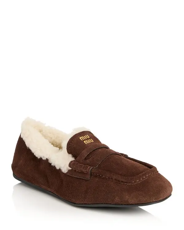 Miu Miu Shearling Penny Loafers
