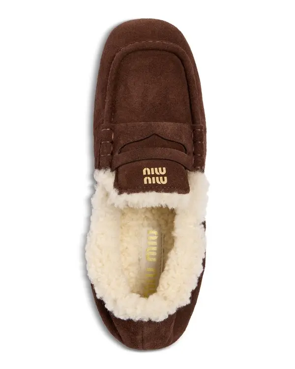 Miu Miu Shearling Penny Loafers