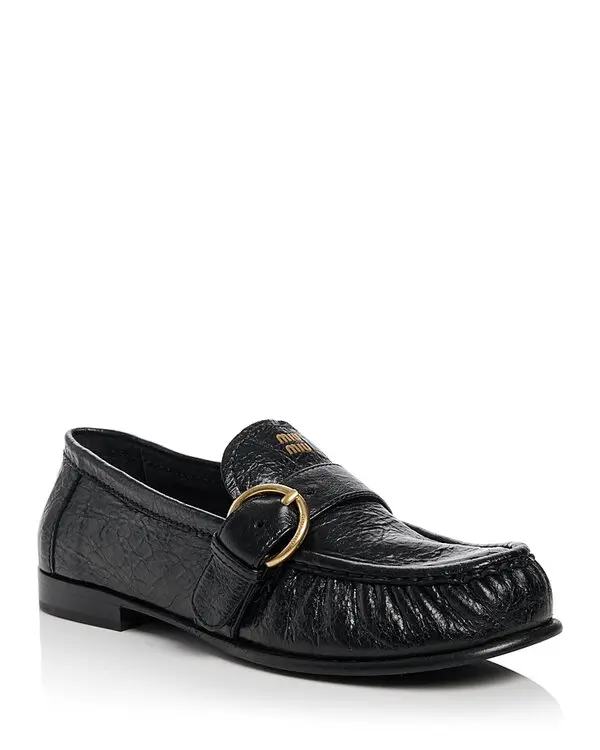 Miu Miu Logo Mocassin Loafers