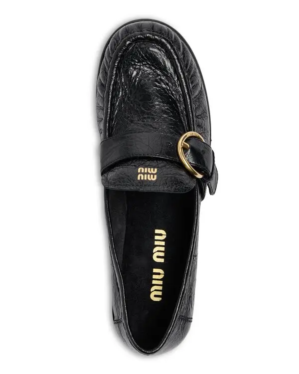 Miu Miu Logo Mocassin Loafers