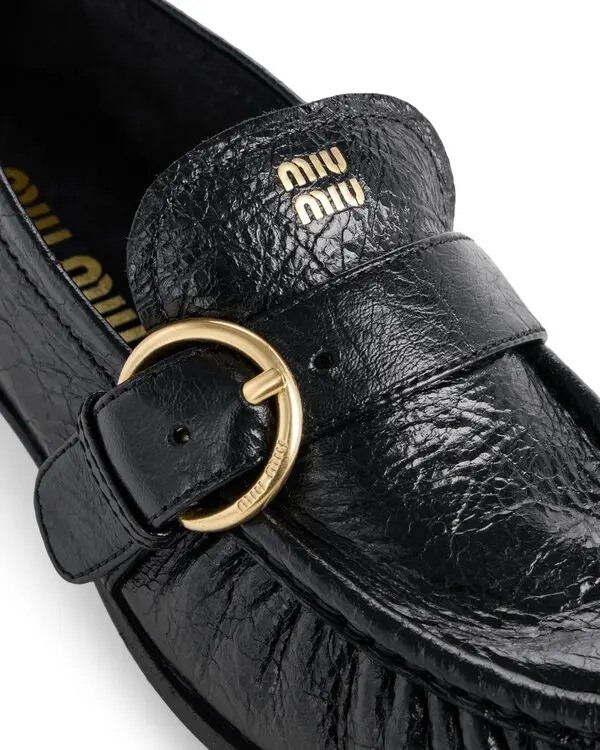 Miu Miu Logo Mocassin Loafers