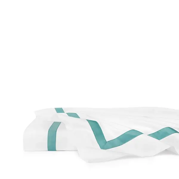 SFERRA Estate Flat Sheet, Twin - White/aqua