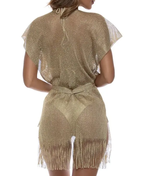 Luli Fama Sunshine Addict Short Caftan Cover-up - Gold Rush