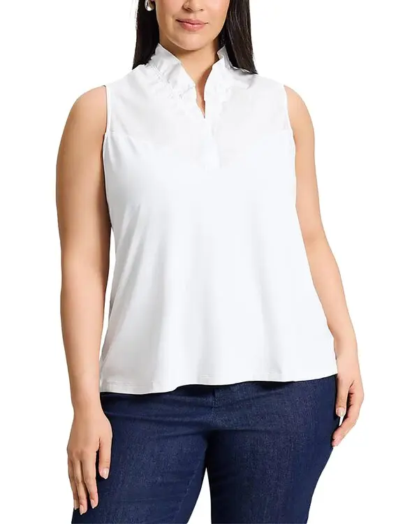 Foxcroft Tammy Mixed Media Sleeveless Top