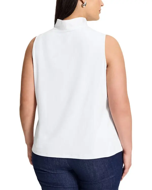 Foxcroft Tammy Mixed Media Sleeveless Top