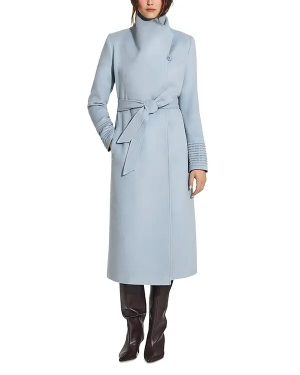 Sentaler Alpaca & Wool Funnel Collar Wrap Coat