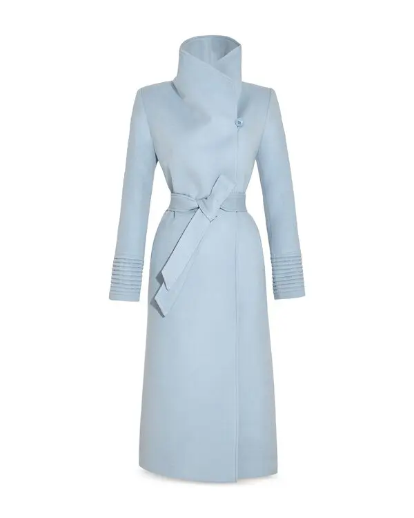 Sentaler Alpaca & Wool Funnel Collar Wrap Coat
