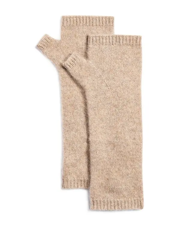 Aqua Brushed Cashmere Arm Warmers Exclusive - Beige