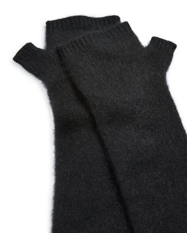 Aqua Brushed Cashmere Arm Warmers Exclusive - Black