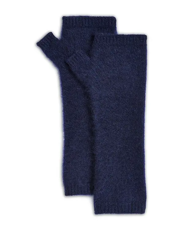 Aqua Brushed Cashmere Arm Warmers Exclusive - Navy