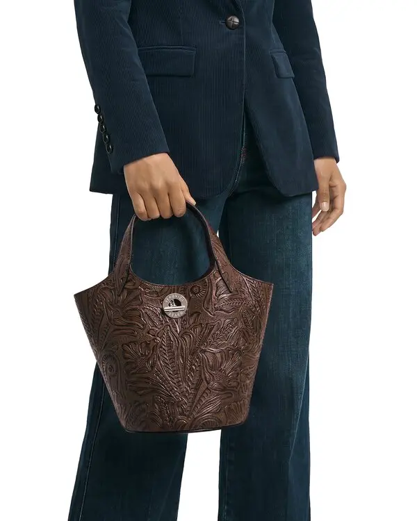 Veronica Beard Tooled Anchor Leather Crossbody