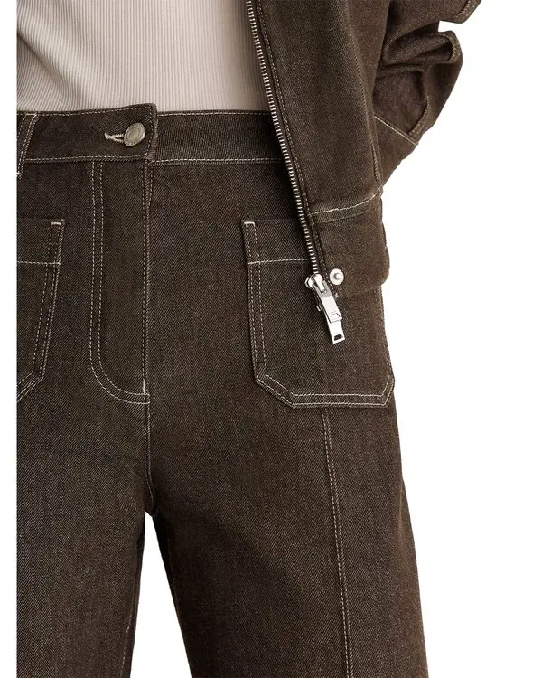 REISS Cotton Stretch Sakura High Rise Flare Jeans