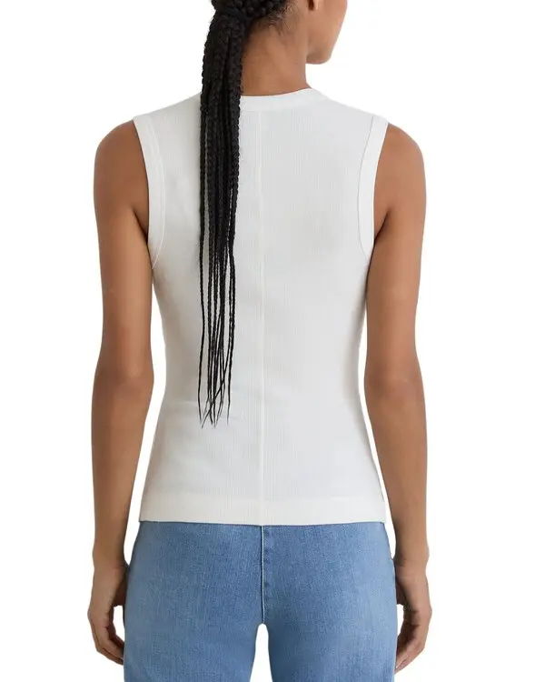 REISS Thena Cotton Stretch Split Neck Tank Top