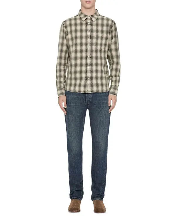 ALLSAINTS Bower Cotton Relaxed Check Shirt - Cloud Grey