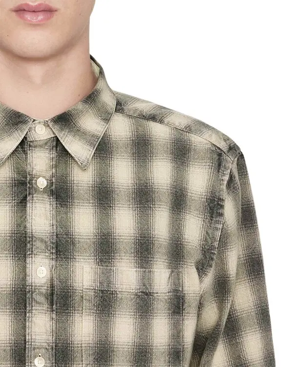 ALLSAINTS Bower Cotton Relaxed Check Shirt - Cloud Grey