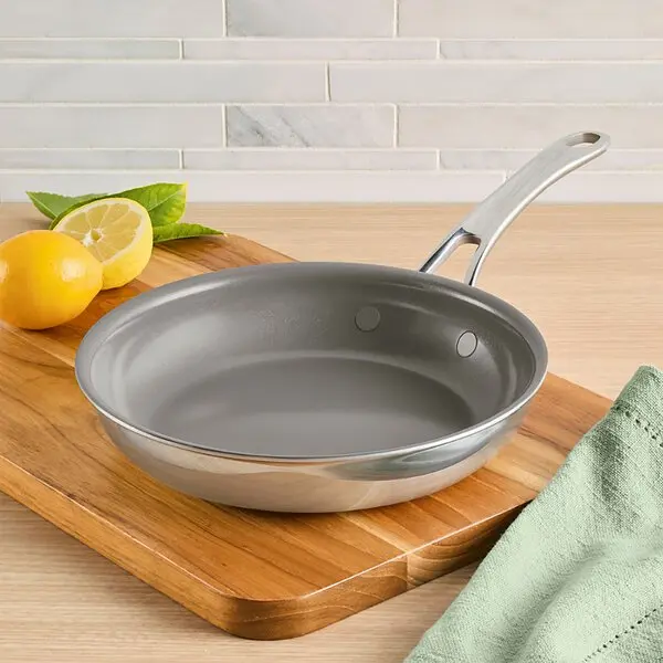 ANOLON Everlast Stainless Steel Ceramic Nonstick Skillet, 8.5