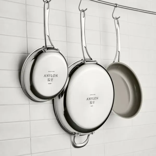 ANOLON Everlast Stainless Steel Ceramic Nonstick Skillet, 8.5