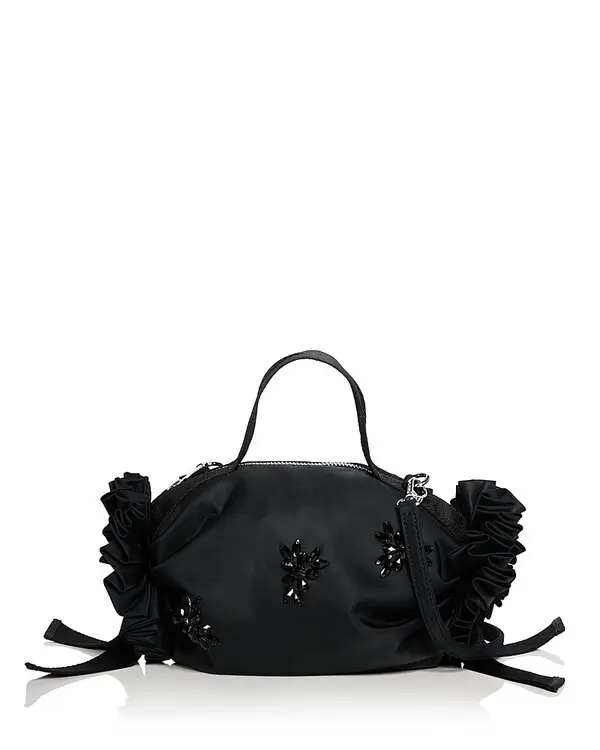 Simone Rocha Mini Rosette Embellished Crossbody Bag - Black/jet