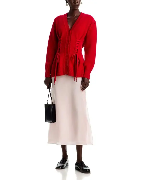 Simone Rocha Merino Wool Blend Sculpted Corset Cardigan