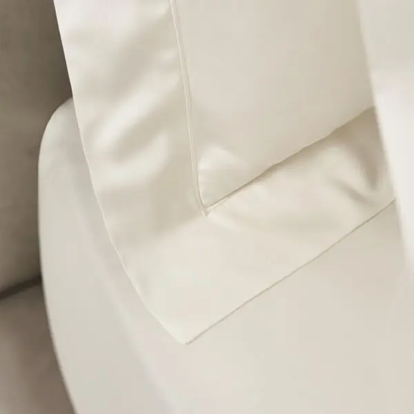 CELSO DE LEMOS Bourdon Sateen Sham Set, King - Ivory