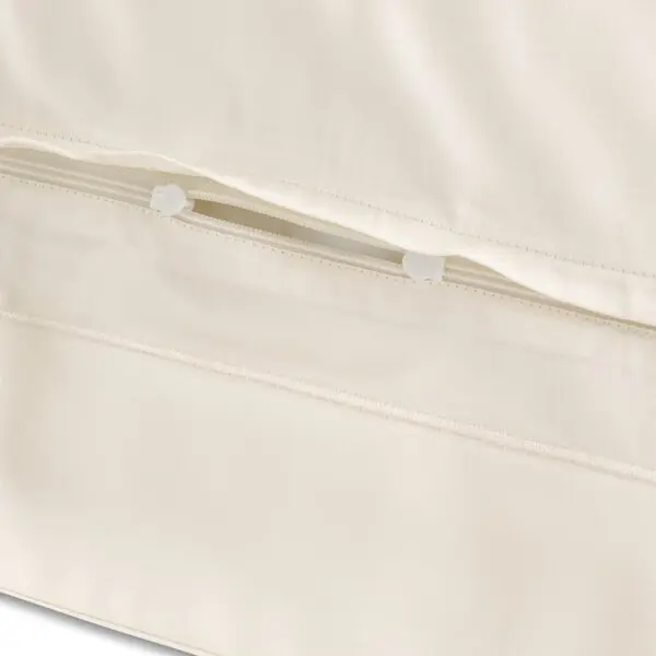 CELSO DE LEMOS Bourdon Sateen Sham Set, King - Ivory