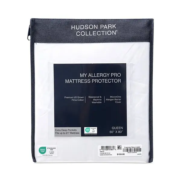 HUDSON PARK COLLECTION My Allergy Pro Pima Cotton Mattress Protector, Full Exclusive