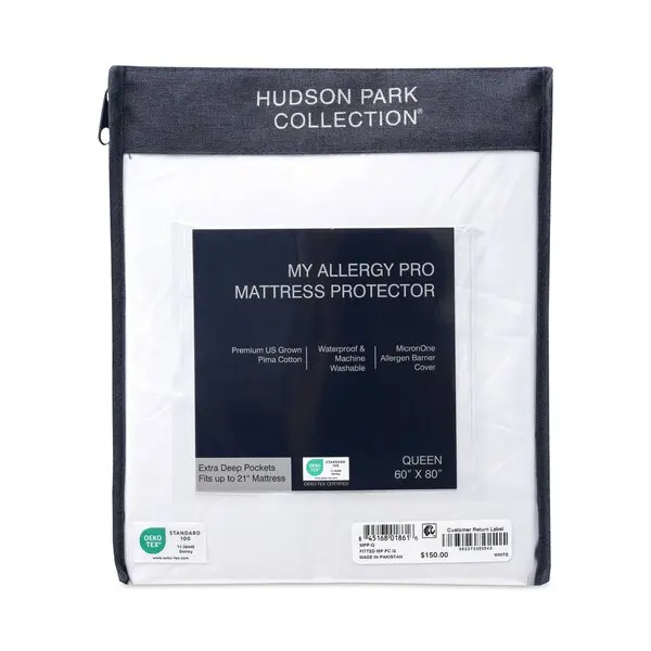 HUDSON PARK COLLECTION My Allergy Pro Pima Cotton Mattress Protector, Full Exclusive