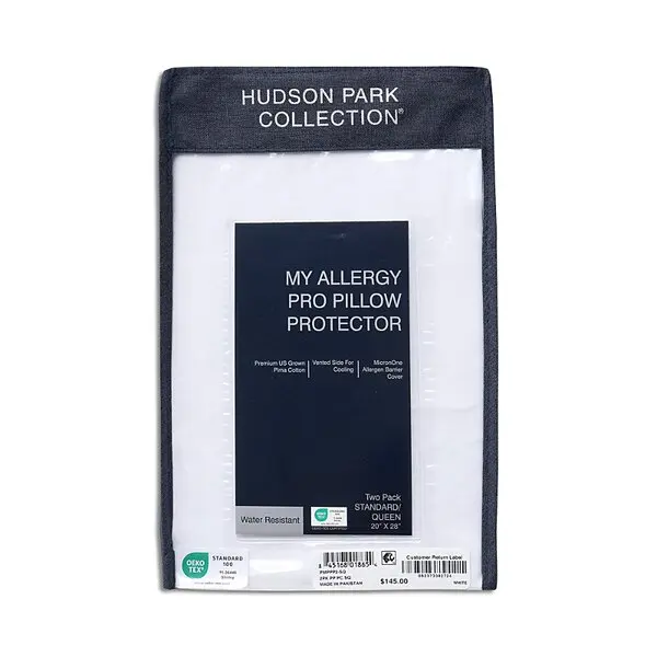 HUDSON PARK COLLECTION My Allergy Pro Pima Cotton Pillow Protector, King, Set Of 2 - White