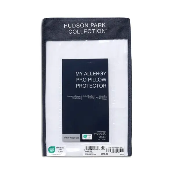 HUDSON PARK COLLECTION My Allergy Pro Pima Cotton Pillow Protector, King, Set Of 2