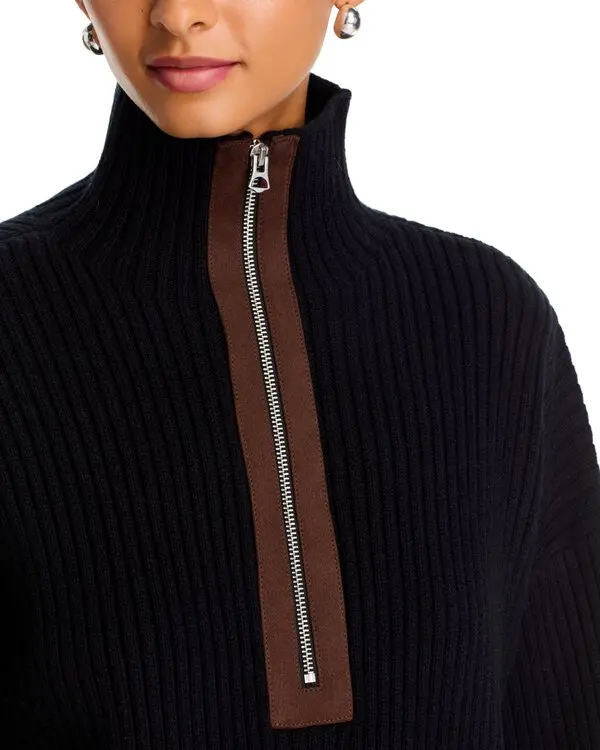 Rag & Bone Sigrid Wool Faux Suede Trim Sweater
