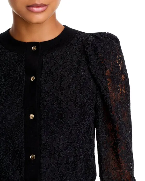 Alice + Olivia Kitty Crewneck Cardigan Sweater