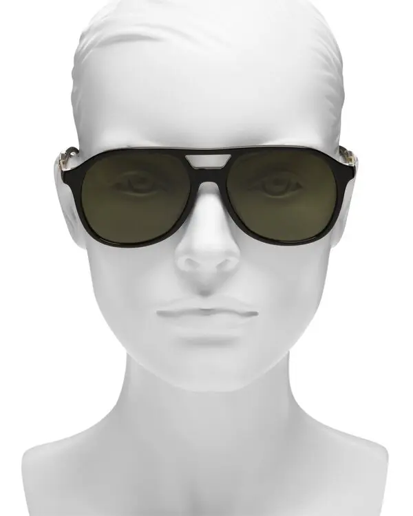 Brunello Cucinelli Aviator Sunglasses, 56mm